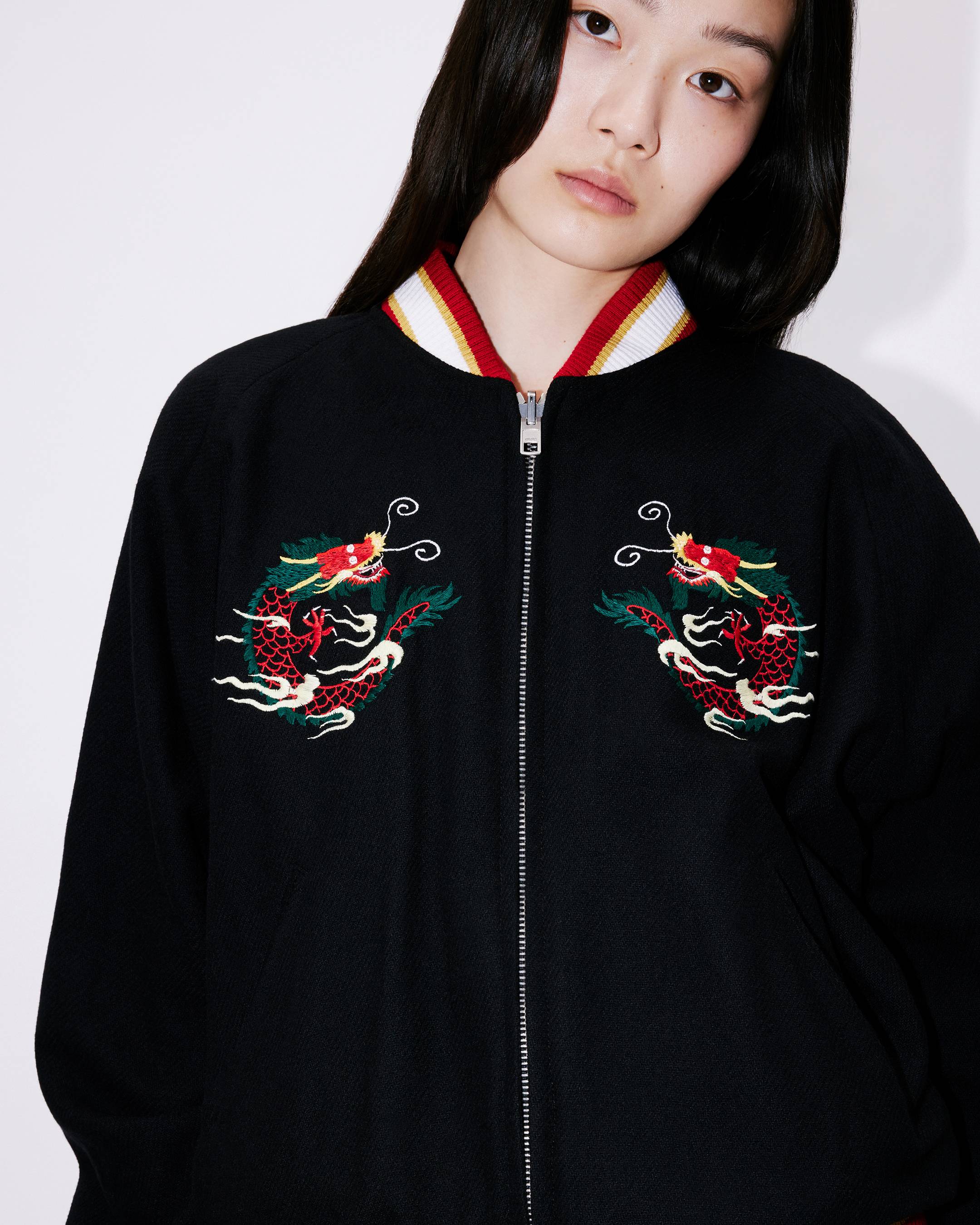 'Year of the Dragon' reversible embroidered genderless jacket