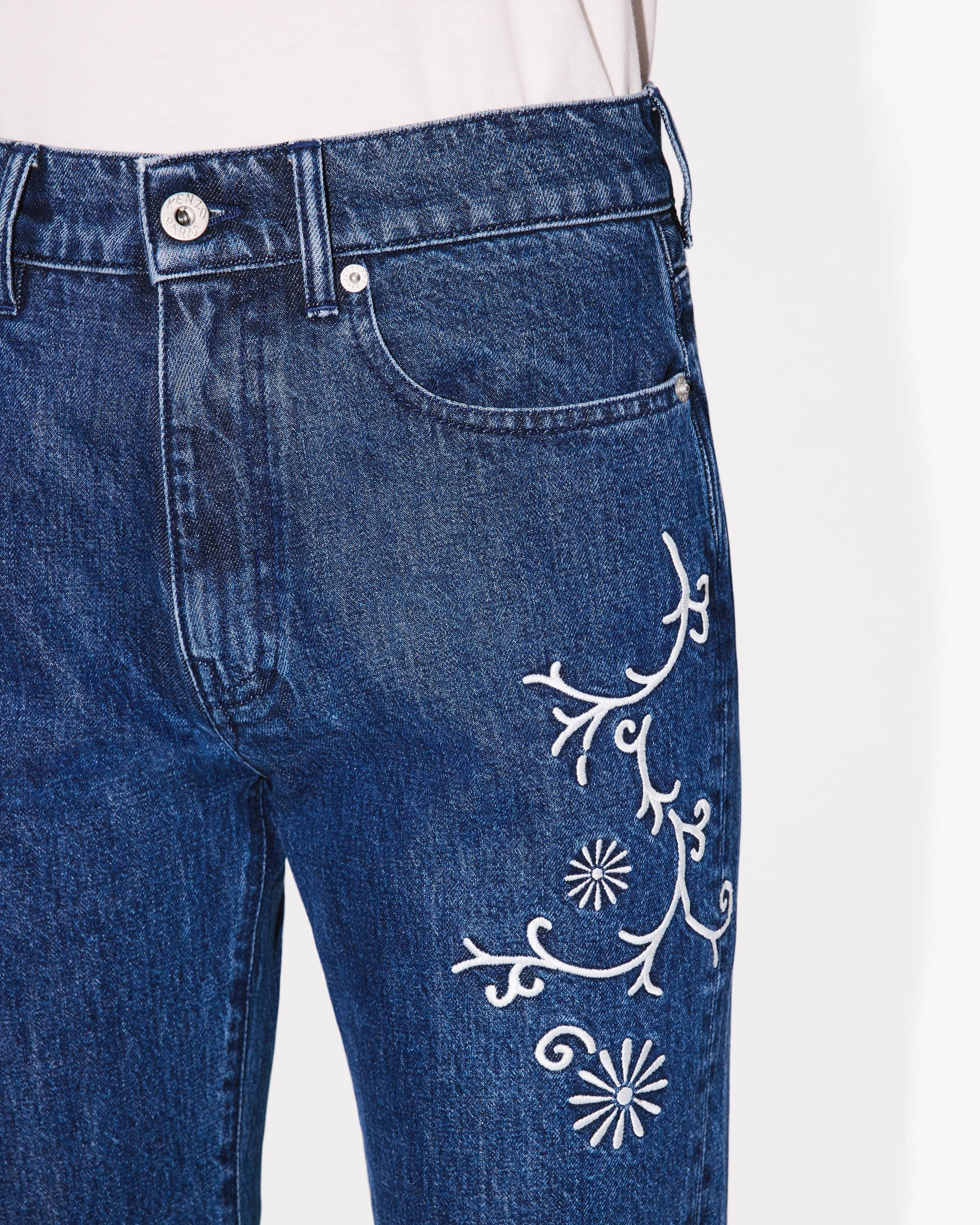 'KENZO Marguerite' BARA cropped embroidered jeans in japanese denim | Women's | KENZO