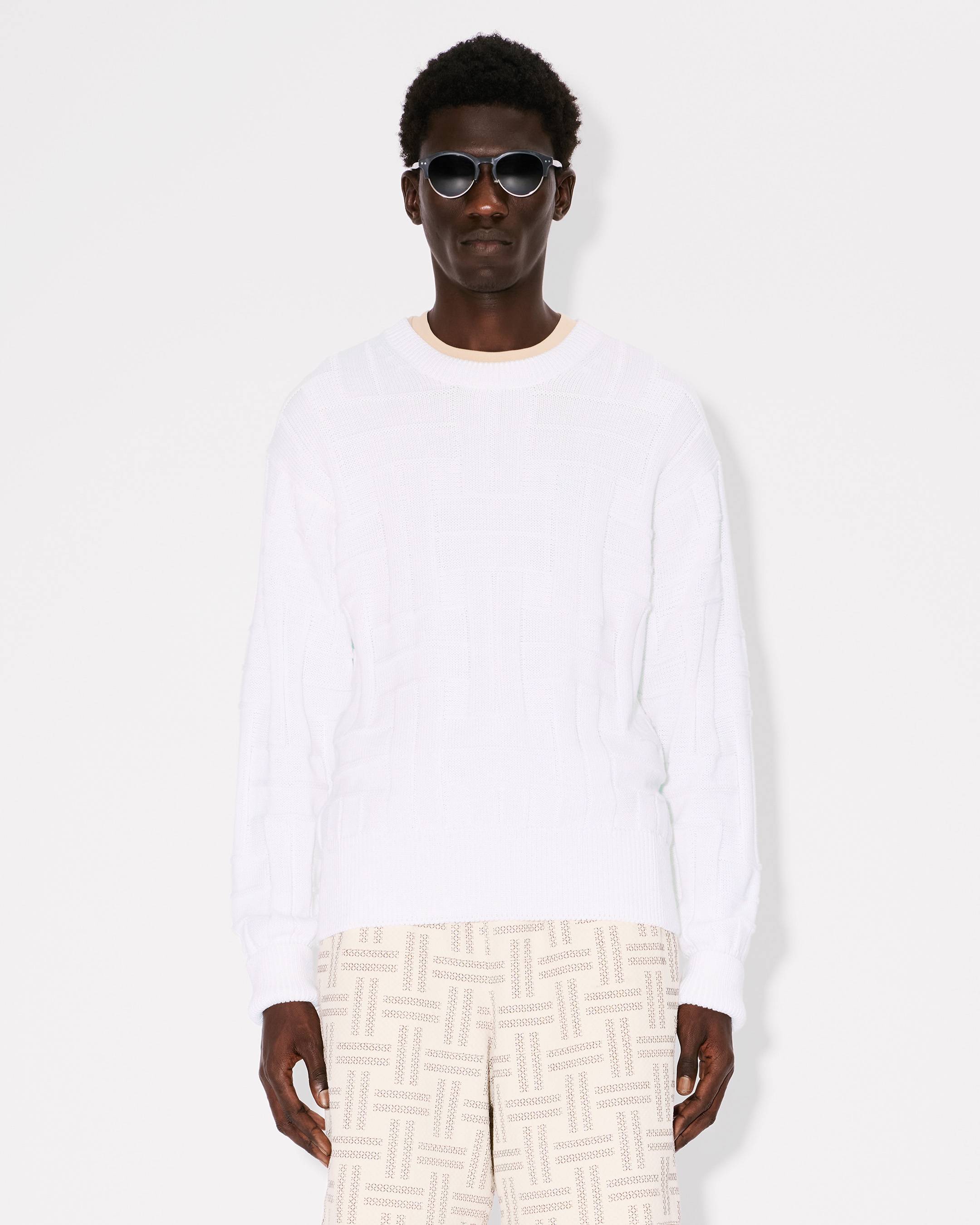 'KENZO Weave' embroidered jumper in cotton | Men's | KENZO