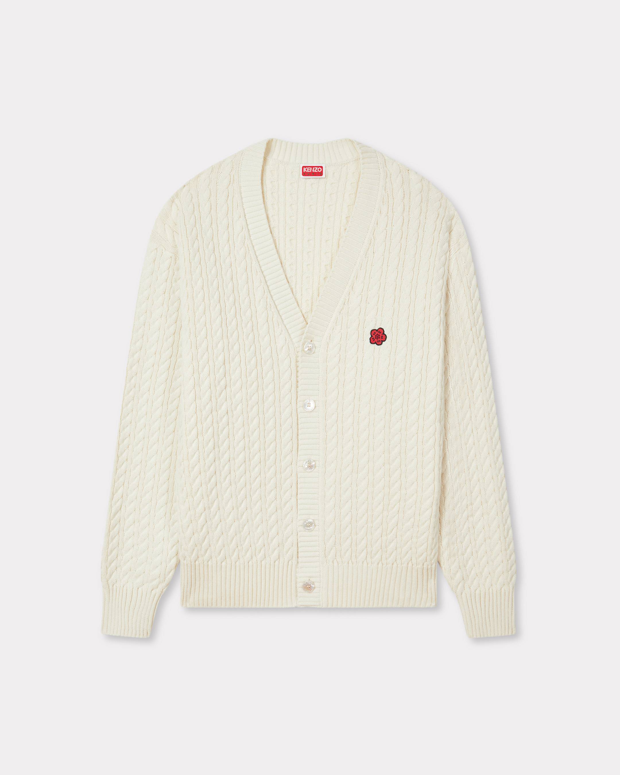 'Boke Flower' embroidered knit cardigan in cotton wool | Men's | KENZO