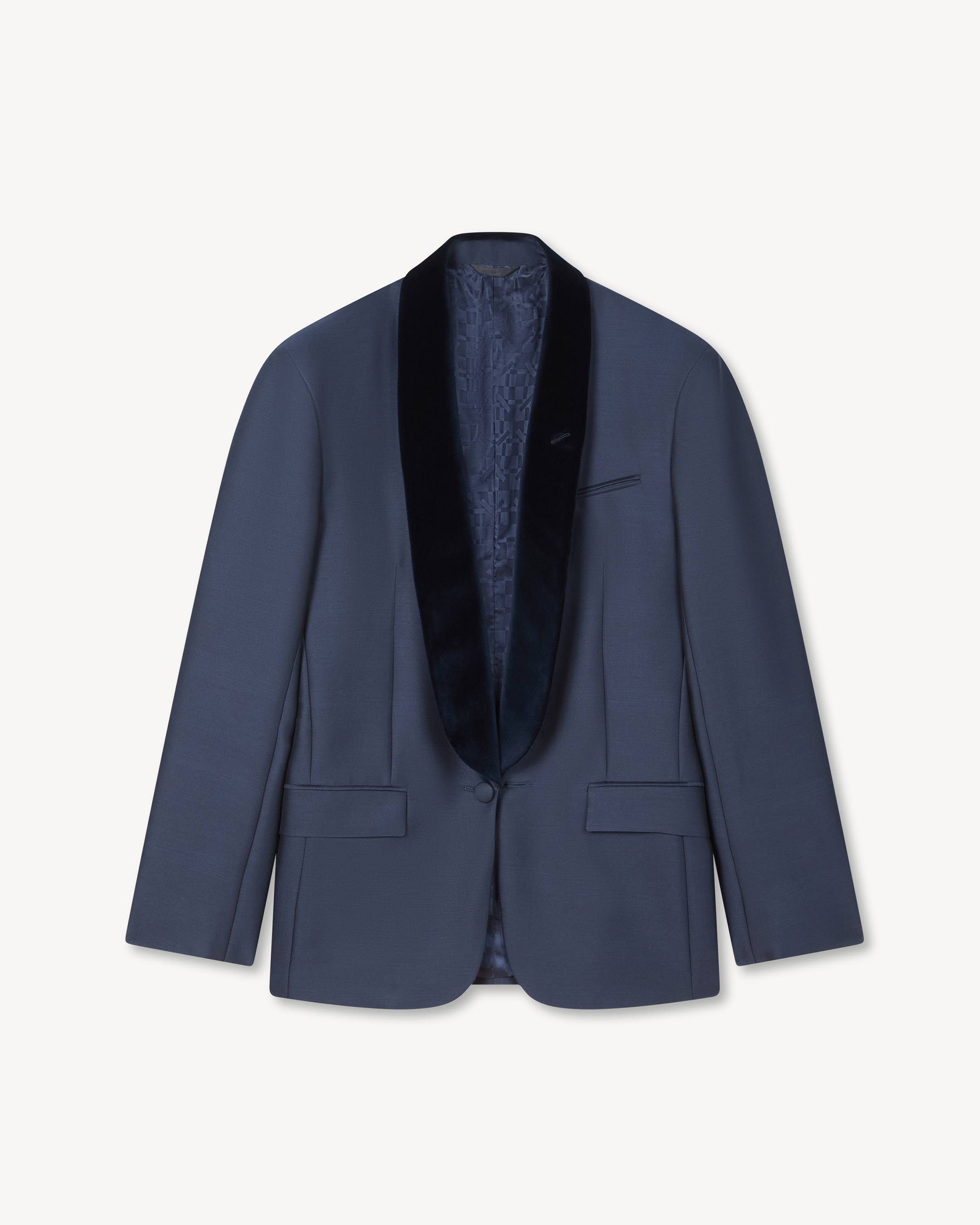 Veste de costume à col châle en laine vierge et soie | Homme | KENZO