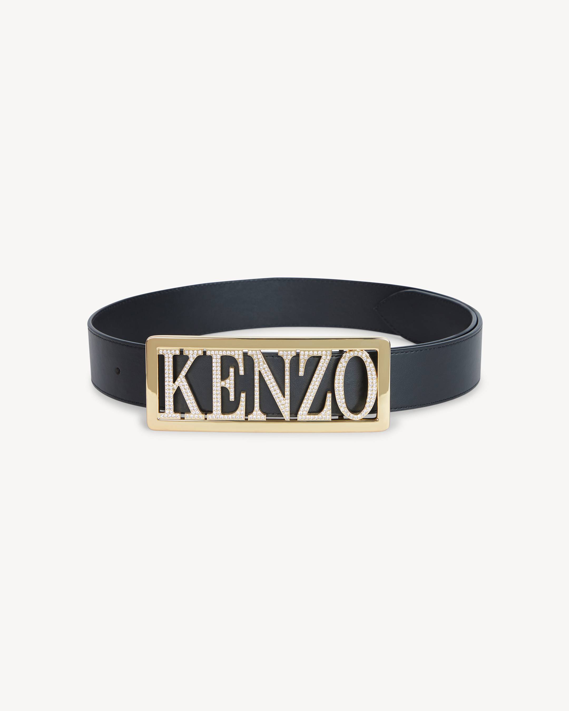 'KENZO Buckle' large belt in leather | KENZO