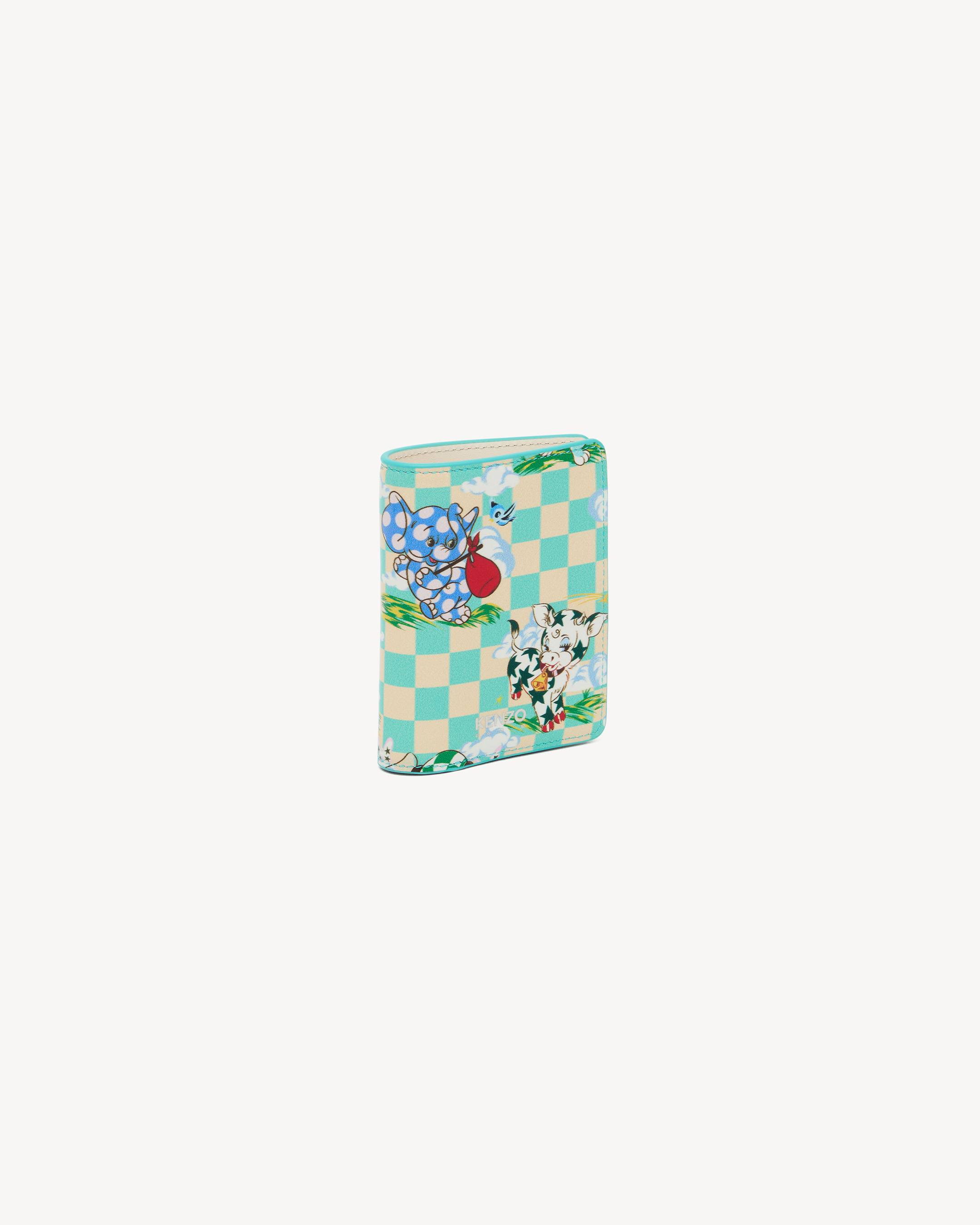 'KENZO Cartoon' mini fold wallet in leather | KENZO
